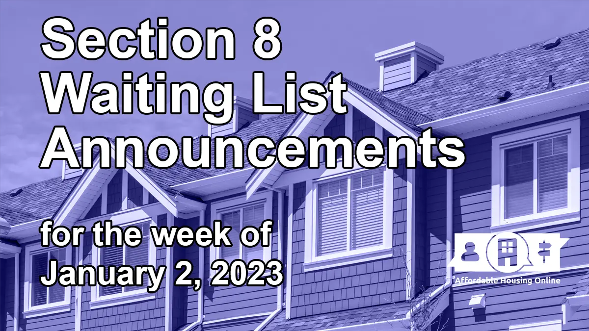 Section 8 Waiting List Announcements Jan 2 2023 Aho News
